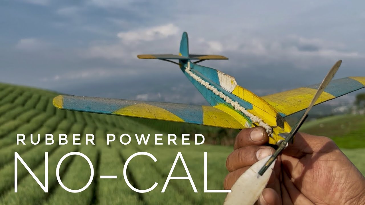 Fly Again Me BF 109 Rubber Powered No-cal Model Airplane - YouTube