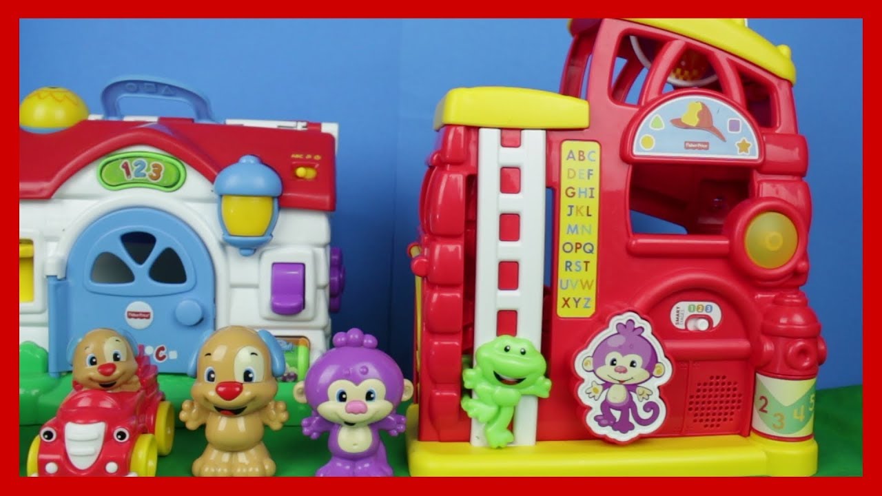FISHER PRICE LAUGH AND LEARN Monkey's Smart Stages Firehouse Toy - YouTube