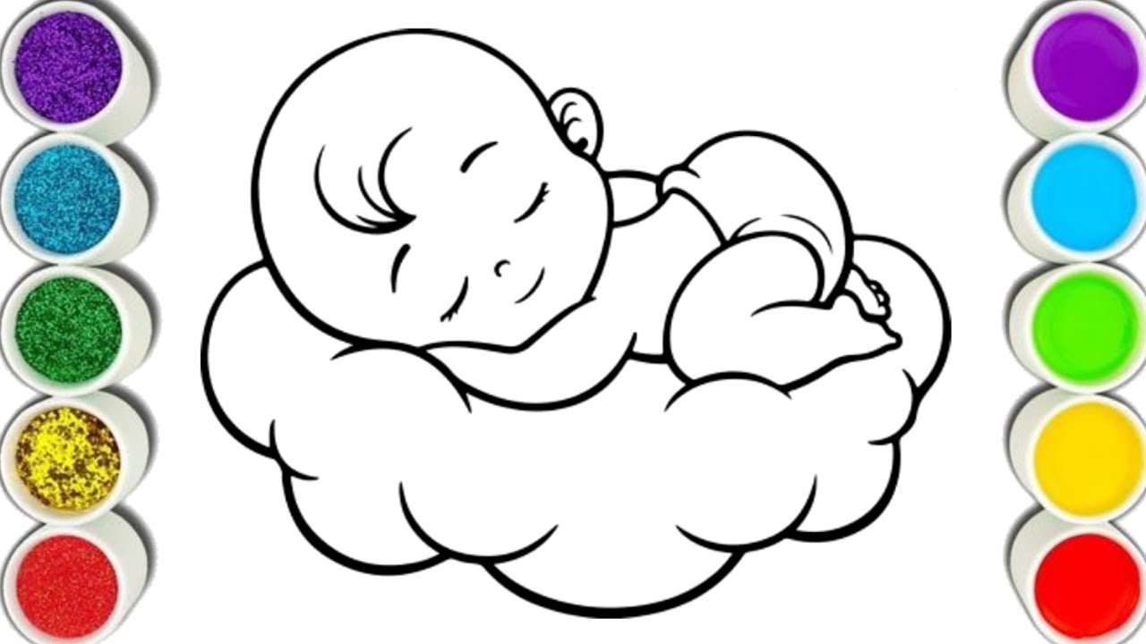 Sleeping Baby Coloring Page