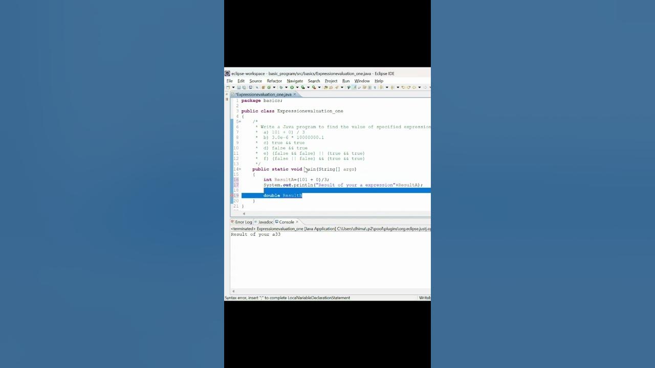 Evaluating Expressions In Java Java Coding Corejava Subscribe Youtube 