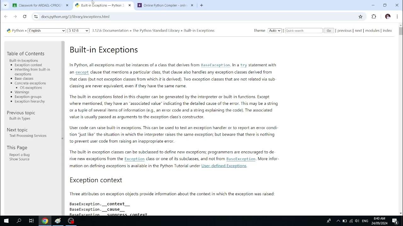 CPROG1: LESSON 7: EXCEPTION HANDLING BUILT IN AND USER-MADE EXCEPTIONS ...