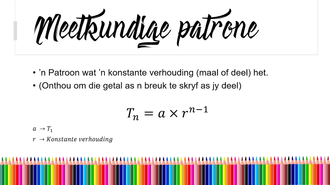 Getalpatrone Graad 8 - YouTube