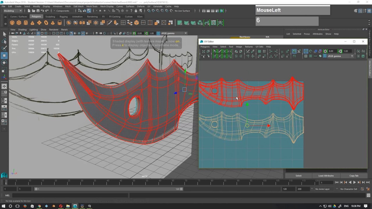 Basic UV Layout for a Sword - YouTube