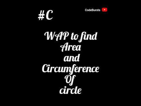 Write a program to find Area and Circumference of circle #cprogramming #engineering #code #btech ...