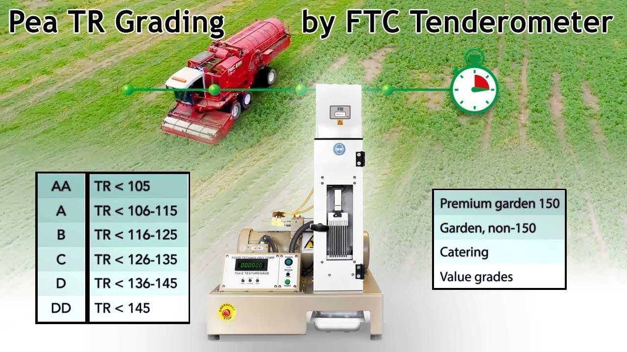 Pea Harvesting and Maturity Testing with an FTC Tenderometer - YouTube