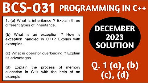 BCS 031 Dec 2023 Solution | Solved Question Paper - IGNOU Third ...