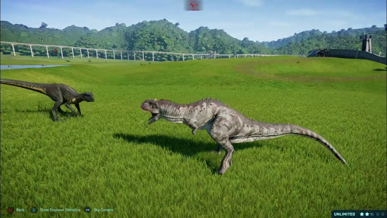 Jurassic World Evolution Indoraptor Vs Majungasaurus Youtube