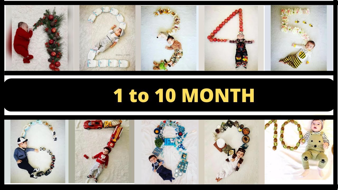 1-10 Month Baby Photoshoot Ideas | One to Ten Month Wise Baby ...
