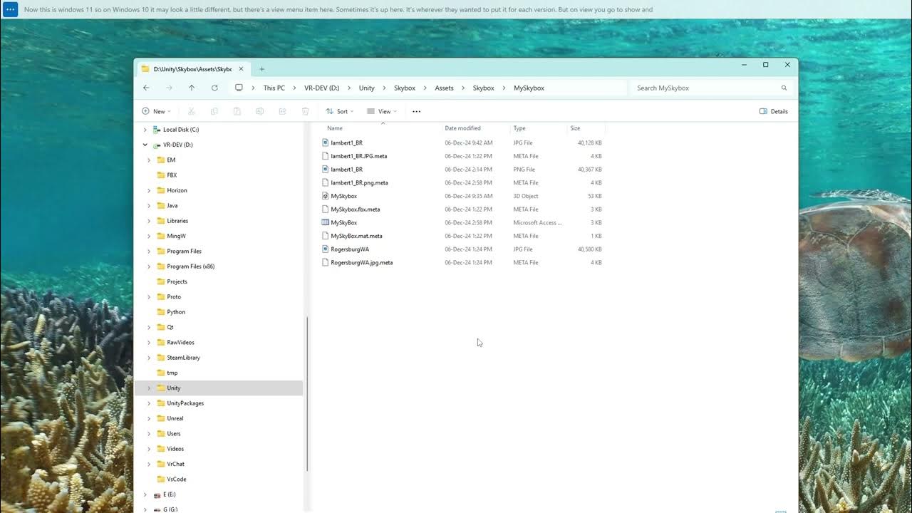 Class: Learning Unity. Tip - How to view file extensions with Windows File Explorer. - YouTube