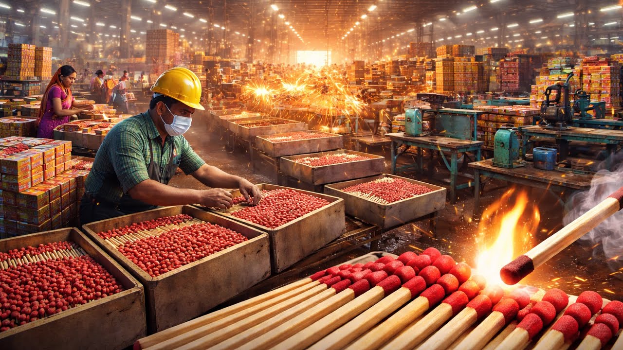 Machine Made Match Sticks With Handmade Packaging | Fastest Workers ...