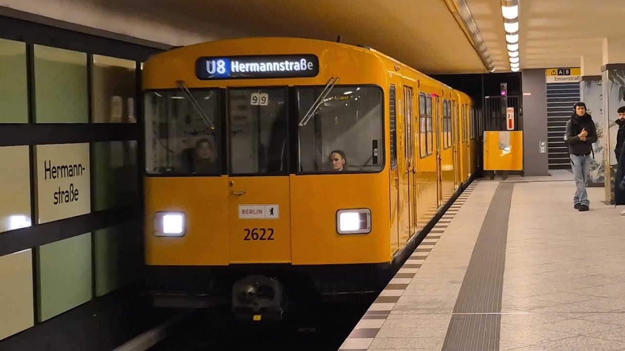 U-Bahn Berlin | Mitfahrt im kompletten U8 PV von Hermannstraße bis ...