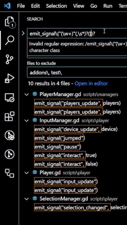 Godot Signals, Upgrading from 3 to 4 regex - YouTube