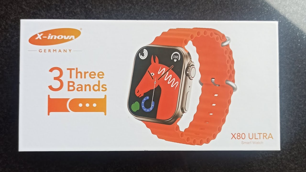 UNBOXING x-inova smartwatch X80 ULTRA 3 bands green black and orange ...