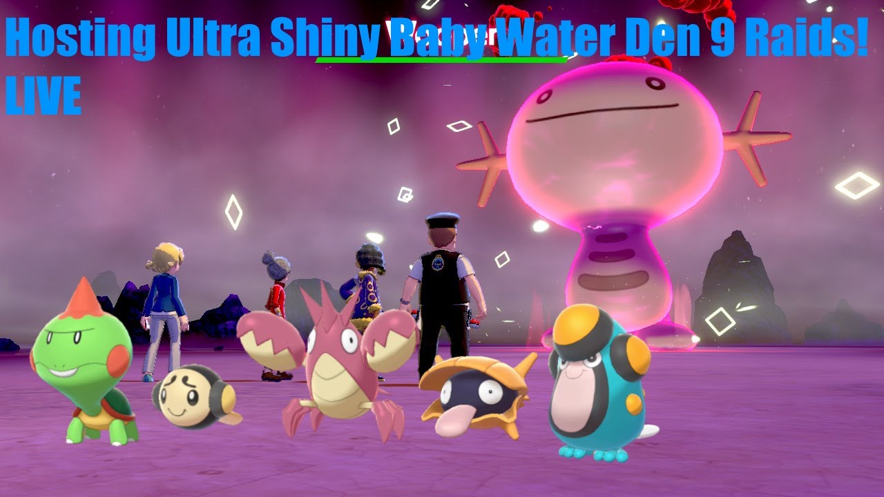 LIVE Hosting Ultra Shiny BABY Water Den 9 Raids!! Shiny Wooper & More ...