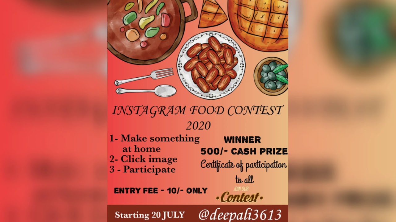 FOOD CONTEST | WIN CASH PRIZE | MONEY GIVEAWAY - YouTube