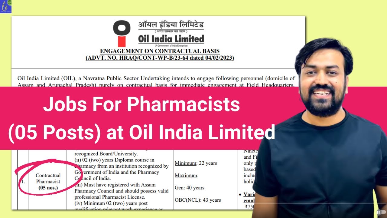 Pharmacist Vacancies Update || Jobs For Pharmacists (05 Posts) at Oil ...