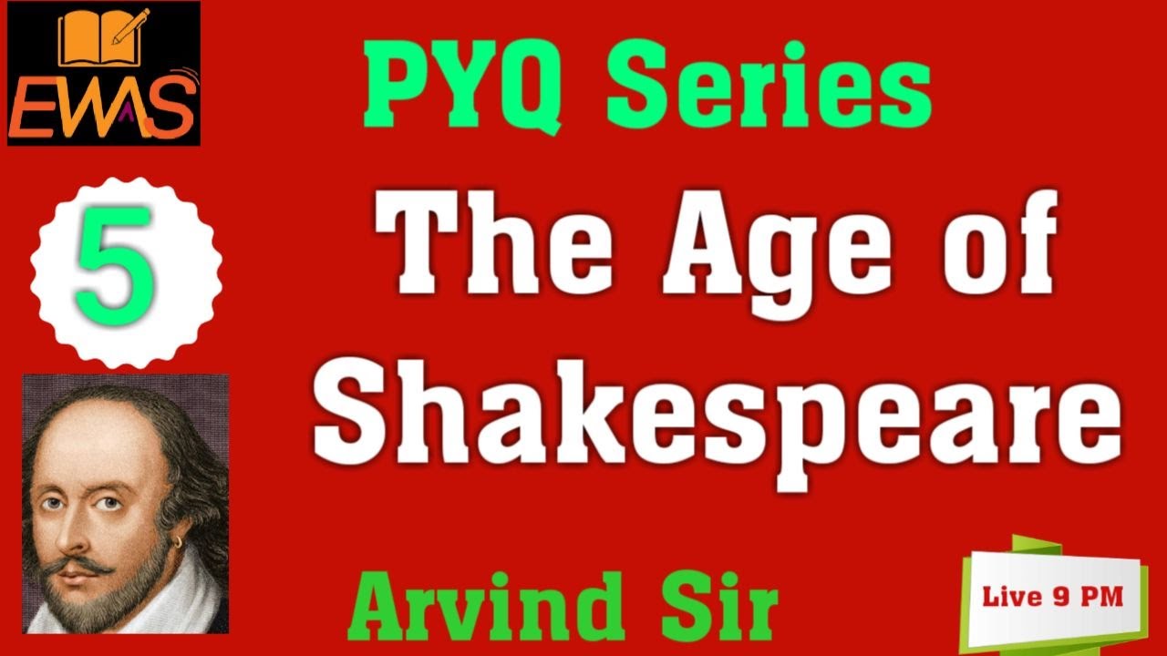 🔥 UP TGT PGT ENGLISH PYQ Series- 5 | The Age Of Shakespeare | By Arvind ...