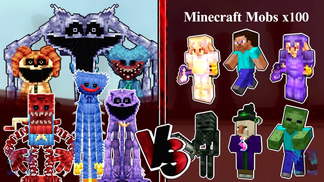 EVERY POPPY PLAYTIME MOBS vs ALL MOBS x100 | Minecraft Mob Battle | Mob ...