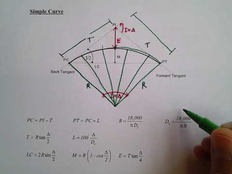 FEP H&V - Solving for R, T, and Dc on a Simple Horizontal Curve - YouTube