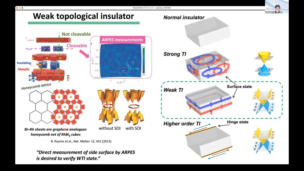 Takeshi Kondo (UTokyo) - "Design & Control of Topo Phases in Quasi-1D ...
