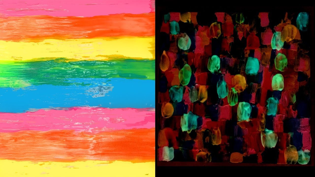 How To Make Glow In The Dark Abstract Painting - YouTube