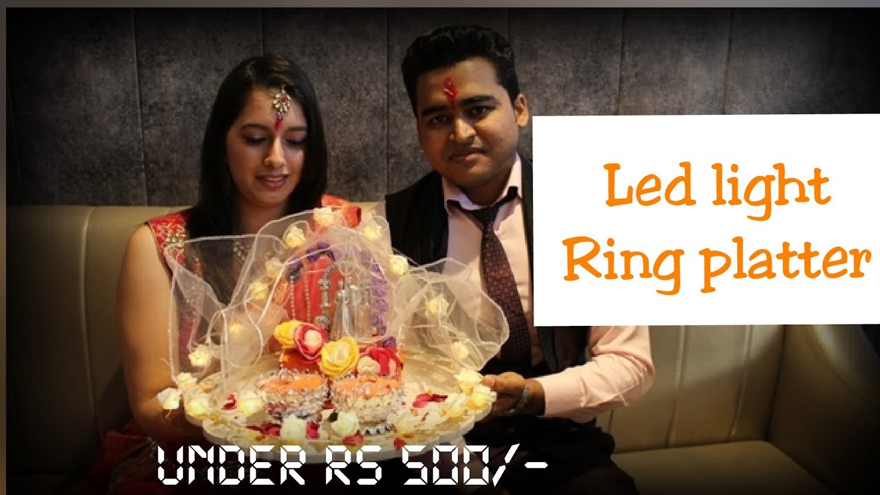 Make Beautiful LED light Ring ceremony platter under Rs 500 - YouTube
