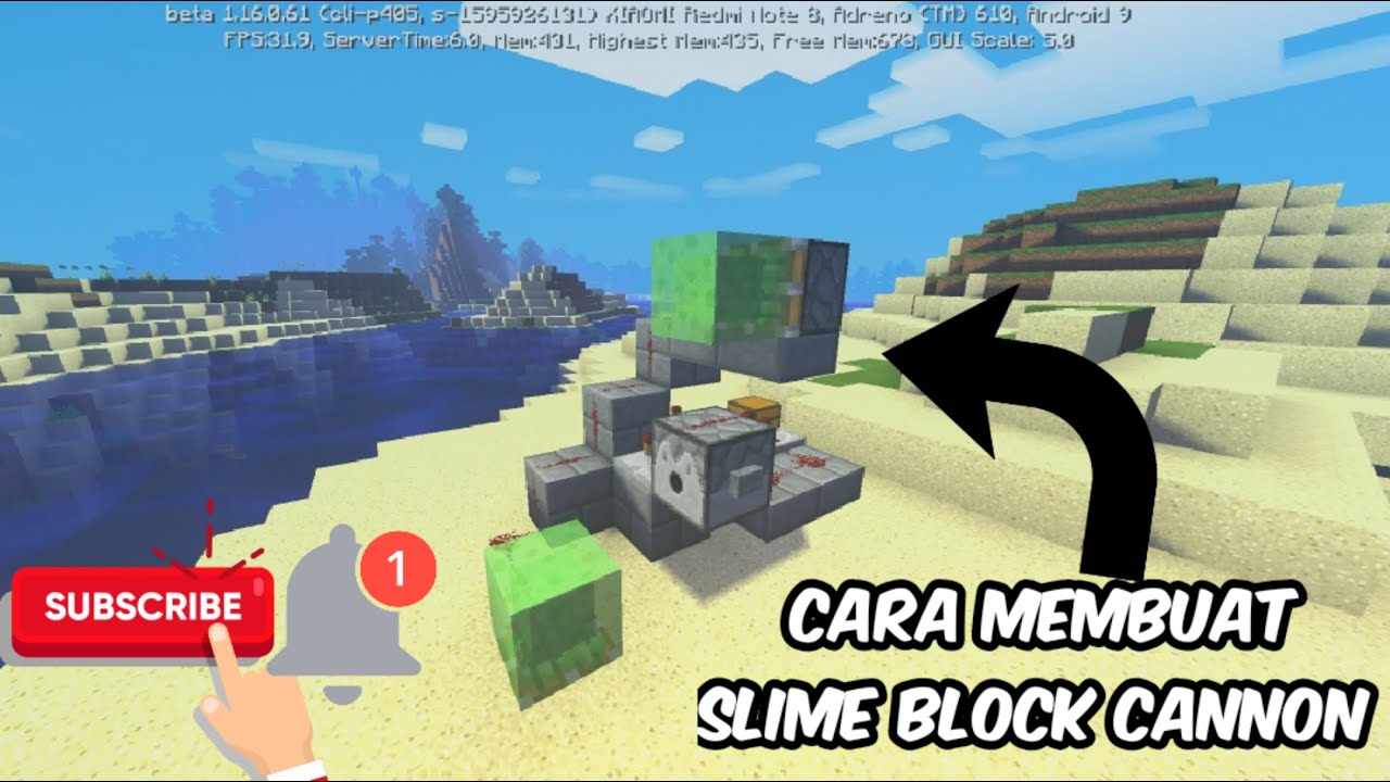 Cara membuat Slime Block Cannon + Auto | Minecraft Tutorial - YouTube