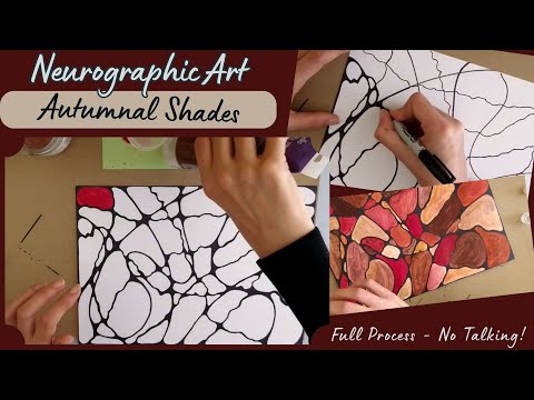 Full process Autumnal Neurographic Art for relaxation and stress relief ...