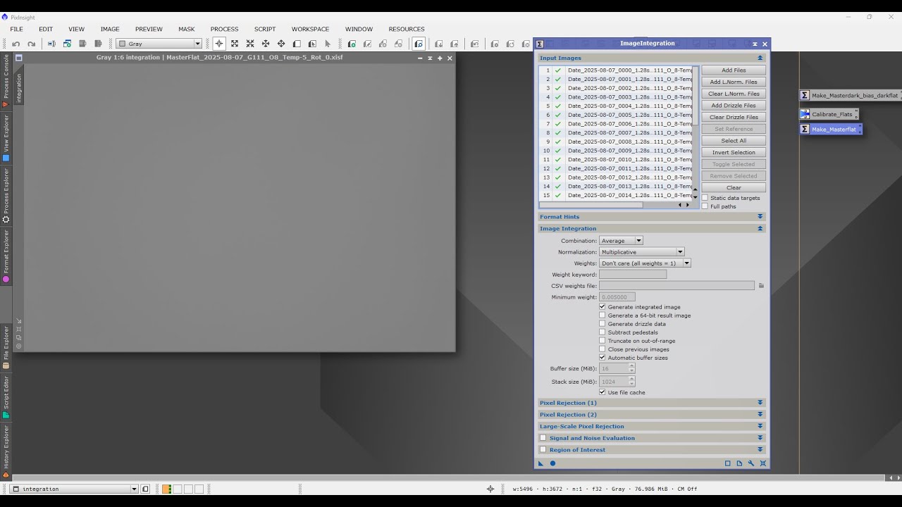 How to manually make a Master Flat frame in Pixinsight - YouTube