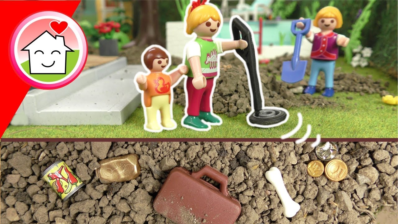 Playmobil Familie Hauser - Anna und Lena auf Schatzsuche - Gelbe Villa ...