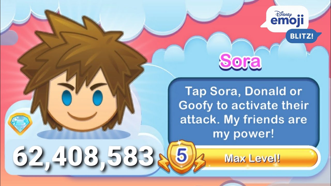Disney Emoji Blitz - Sora (Level 5) - Kingdom Hearts - Gameplay - YouTube