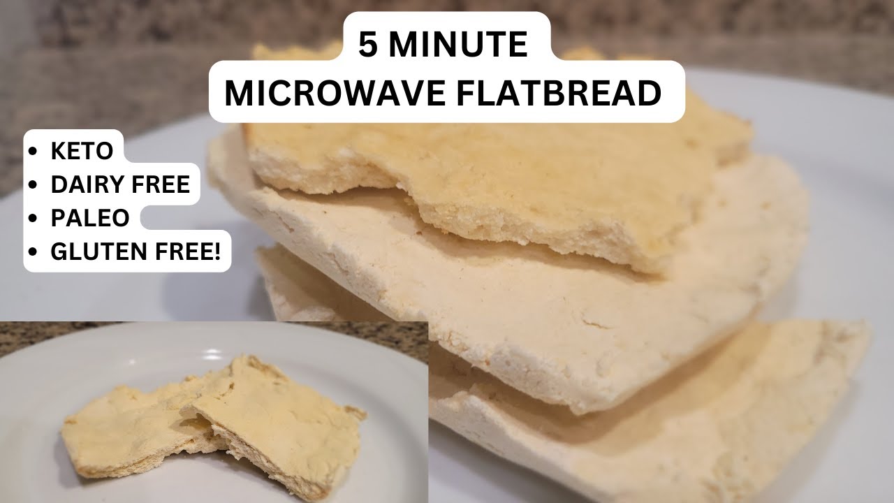 5 minute microwave keto flatbread recipe! It's also gluten free, dairy ...