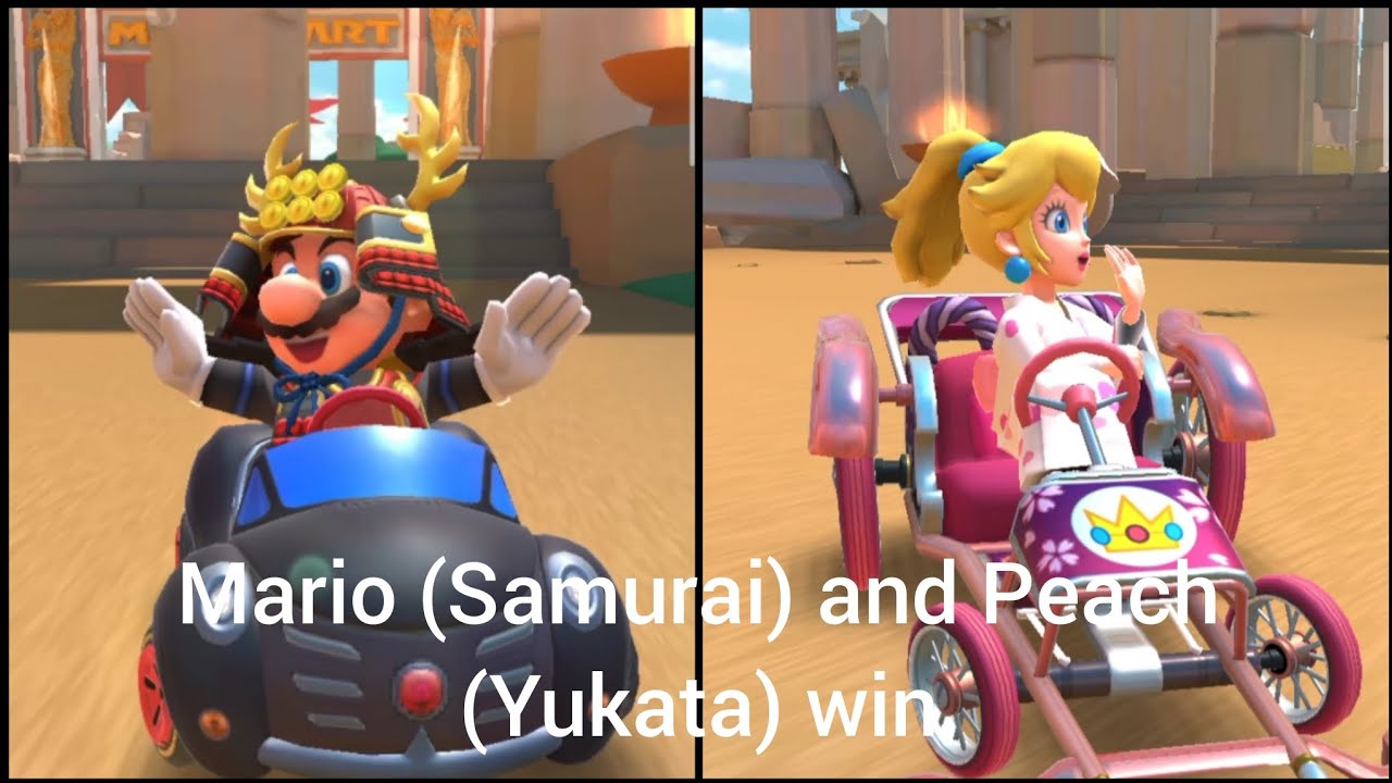 Mario (Samurai) and Peach (Yukata) vs. The original drivers in Athens ...