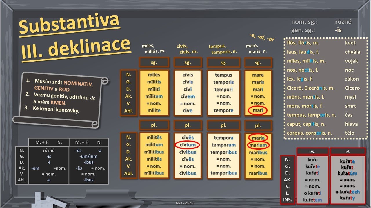Substantiva 3. deklinace (Latinská morfologie 05) - YouTube