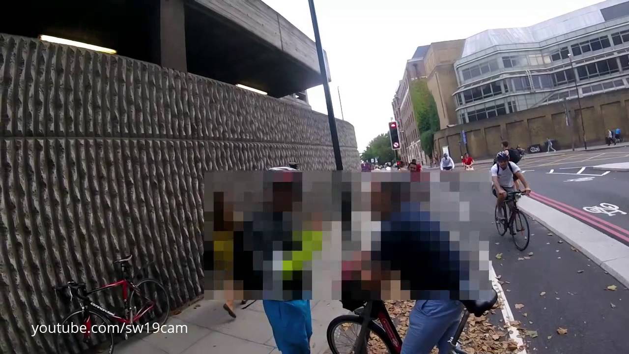 Bicycle on bicycle road rage - all very childish - YouTube