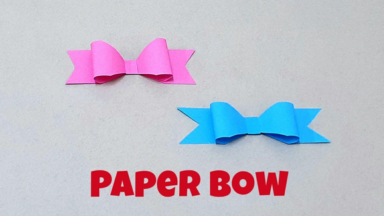 Simple Paper Bow, Cute Paper bow for decorations, gifts - YouTube