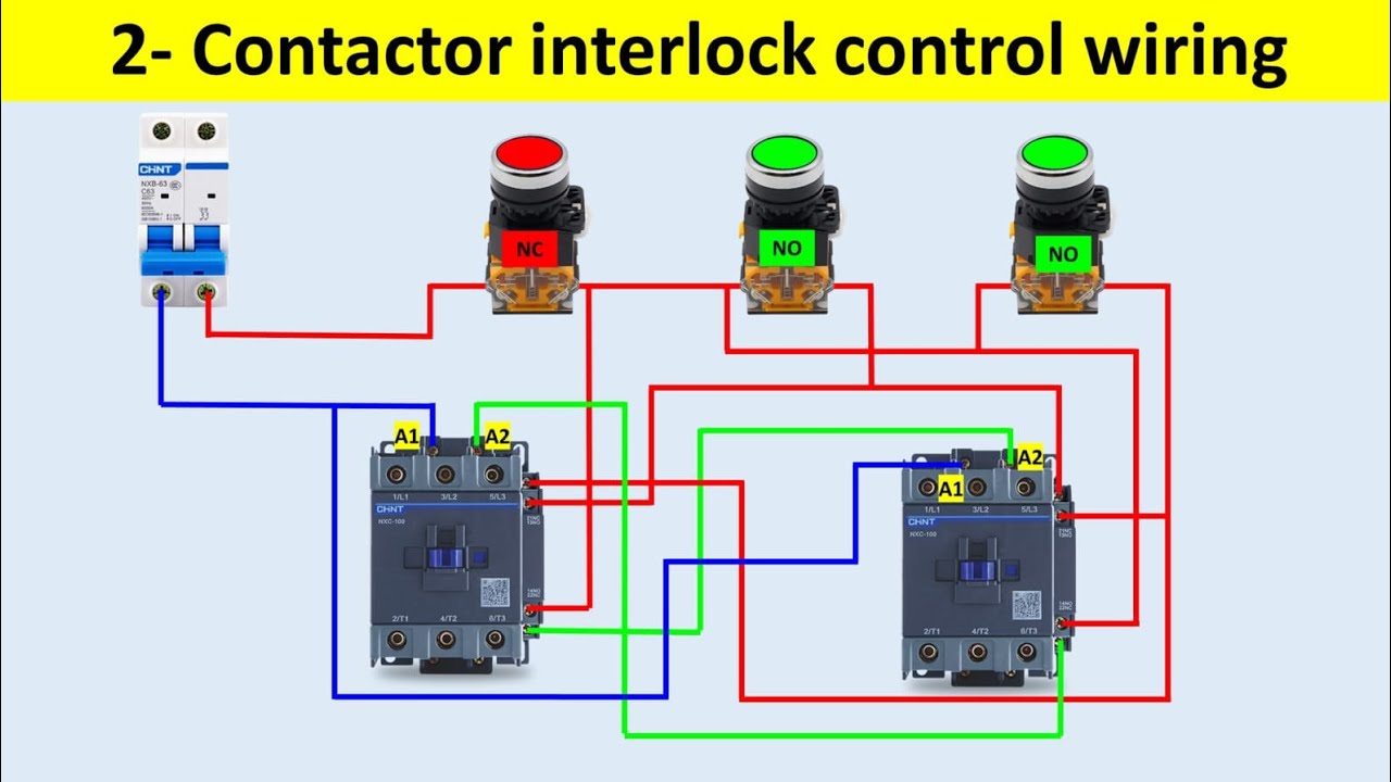 How to Interlocking in electrical system | Two Contactors interlocking ...