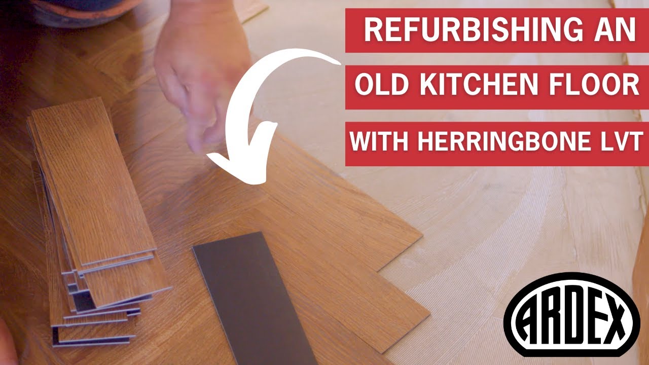 Refurbishing an Old Kitchen Floor with Herringbone LVT - YouTube