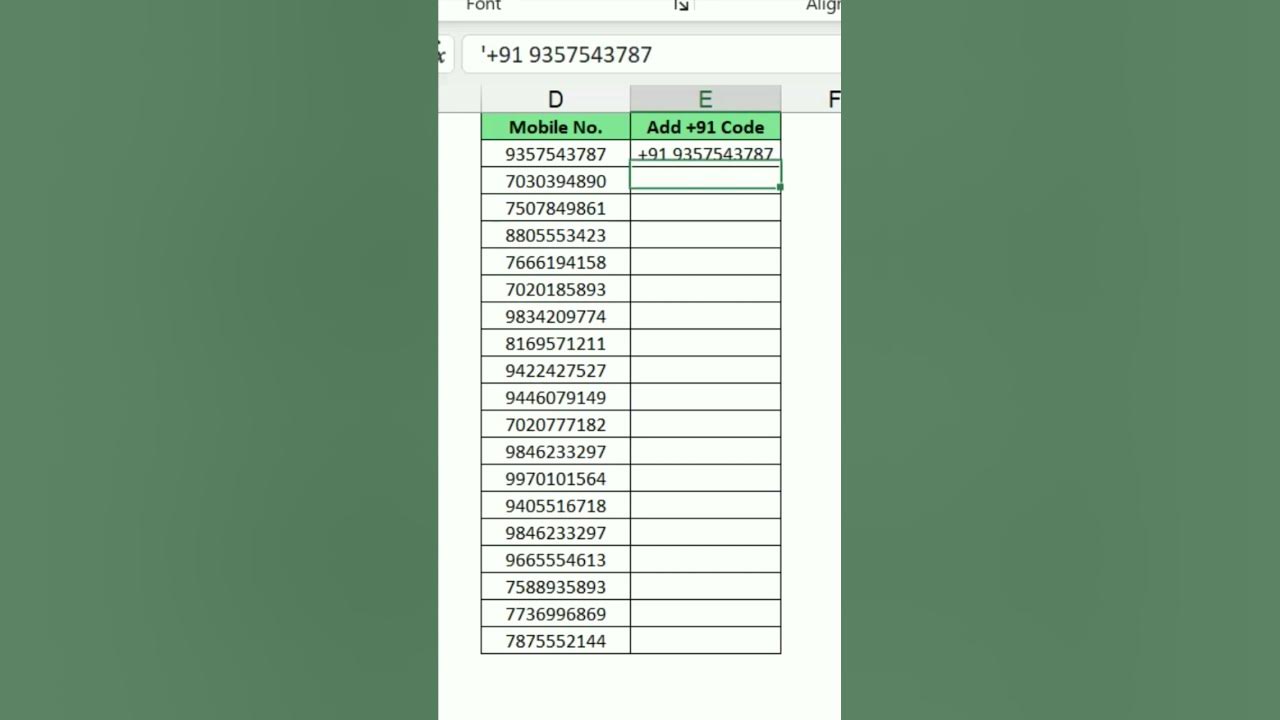 How To Add Country Code Before Number Exceltricks Exceltips Expertexcelguru Advanceexcel