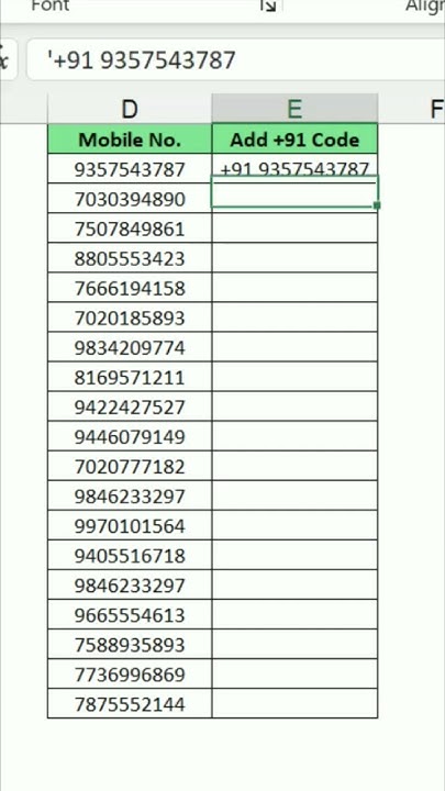 How To Add Country Code Before Number Exceltricks Exceltips Expertexcelguru Advanceexcel 