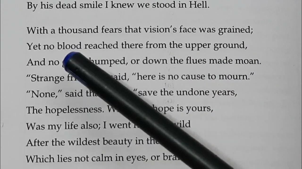 'Strange Meeting' by Wilfred Owen fully explained in Hindi line by line by Sulekha Jadaun - YouTube