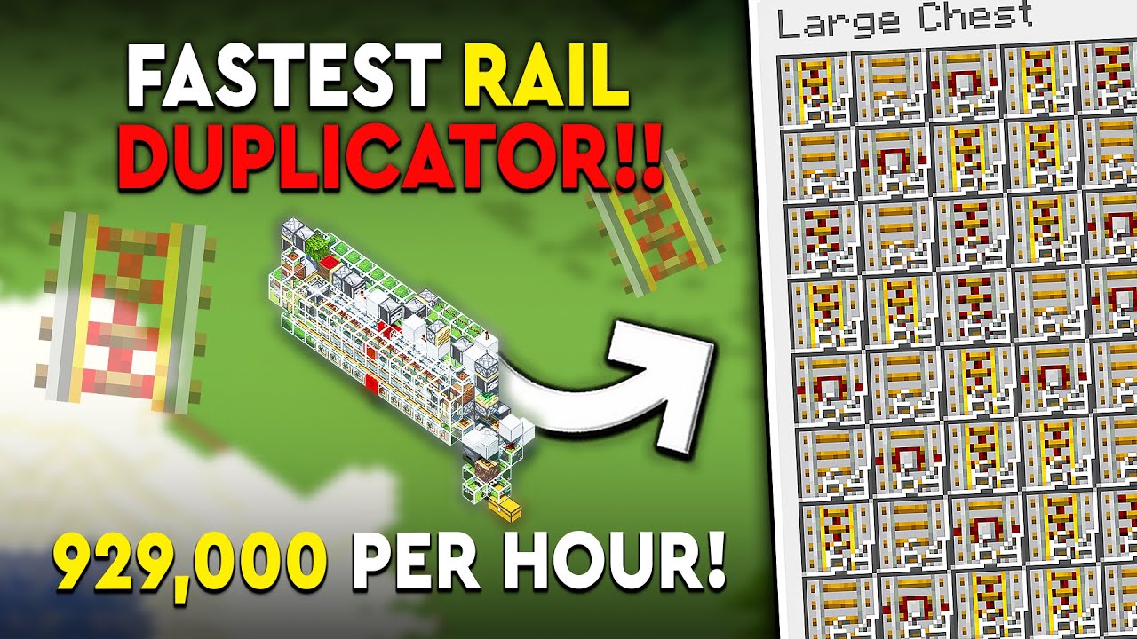 Minecraft Rail Duplicator Tutorial - FASTEST! - 929,000 P/H! - YouTube