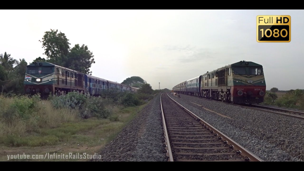 2 in 1 | GOC WDP3A hauled UZHAVAN EXPRESS | Indian Railways - YouTube