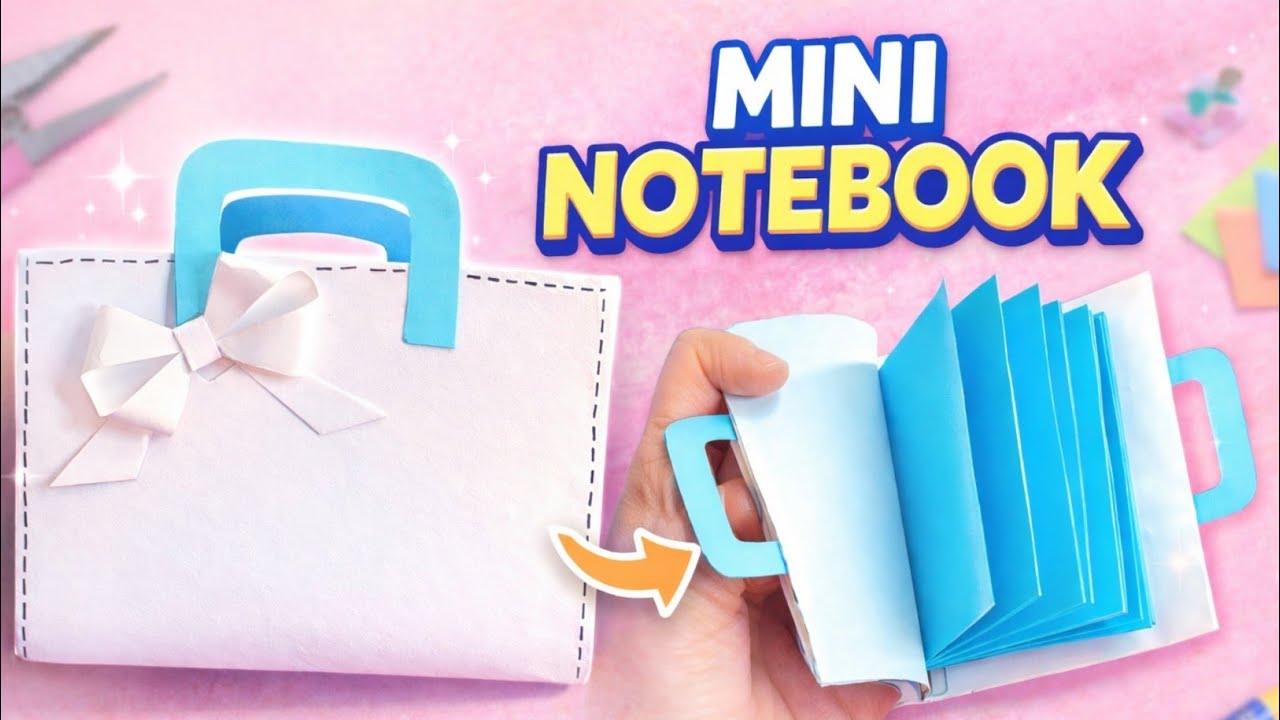 DIY mini handbag notebook without glue|Mini notebook|Easy paper craft ...