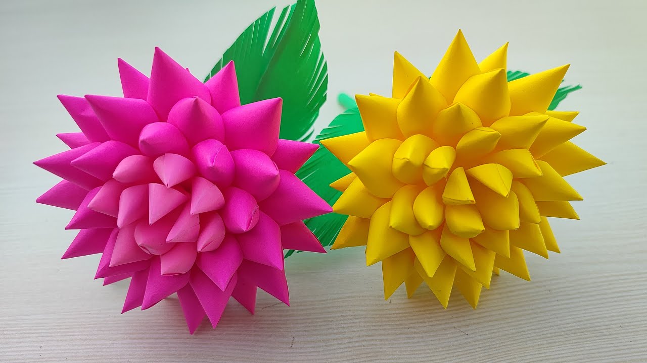 3D Paper Flower Making | Paper crafts For School | Home Decor | Crafts ...