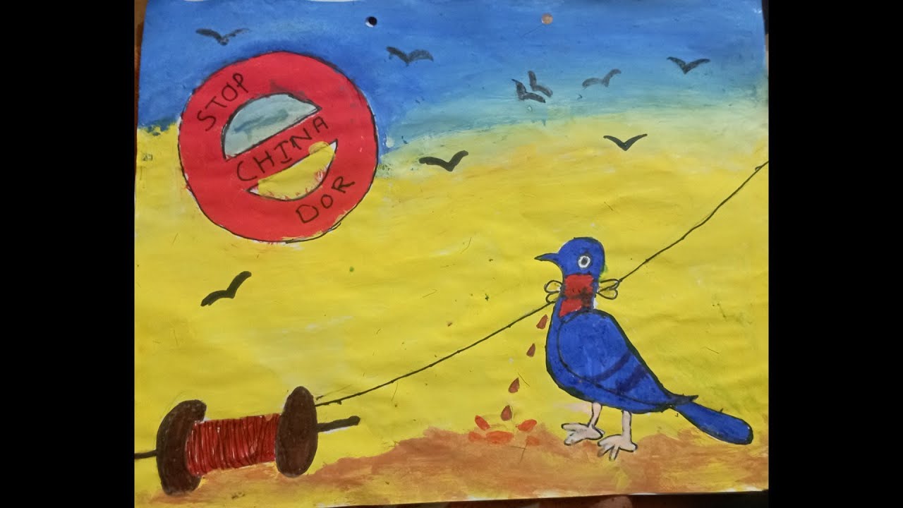 how to draw a stop china dor drawing - YouTube