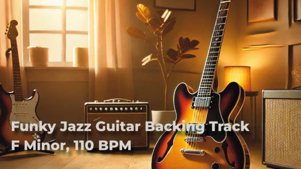 Funky Jazz Guitar Backing Track Jam in F minor 110 BPM - YouTube