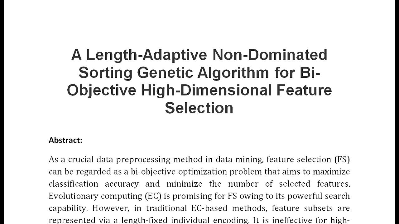 A Length Adaptive Non Dominated Sorting Genetic Algorithm for Bi ...