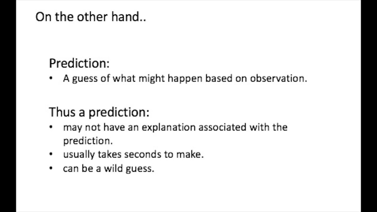 Hypothesis vs Prediction 1 - YouTube