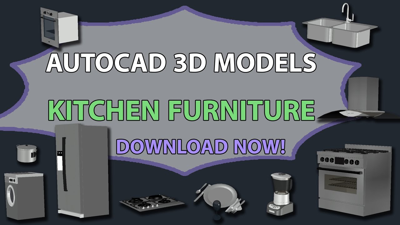 Explore 3D Kitchen Furniture Models in AutoCAD – Preview & Download Now ...